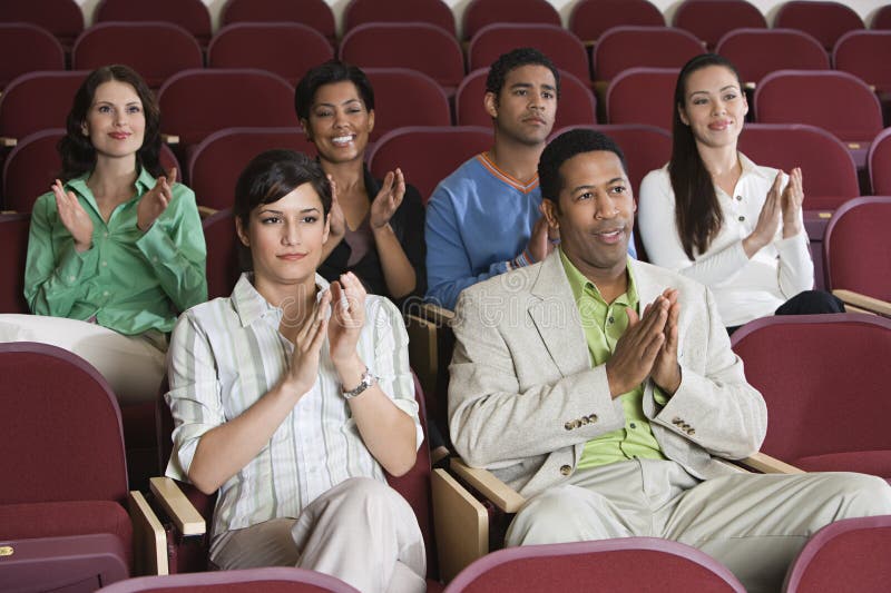 People Applauding a Speaker in Conference Room Stock Photo - Image of ...
