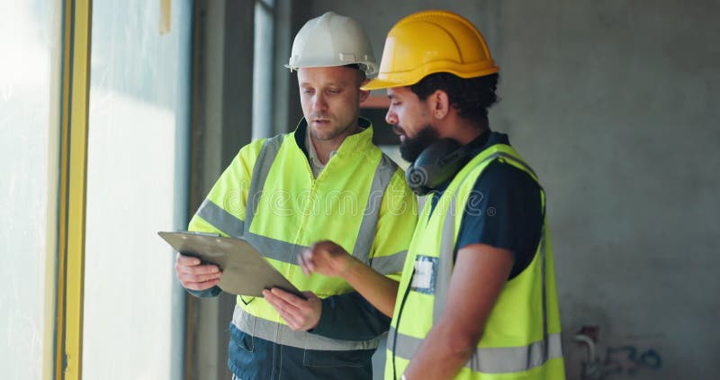 People, Architect and Talking with Clipboard for Construction, Site ...