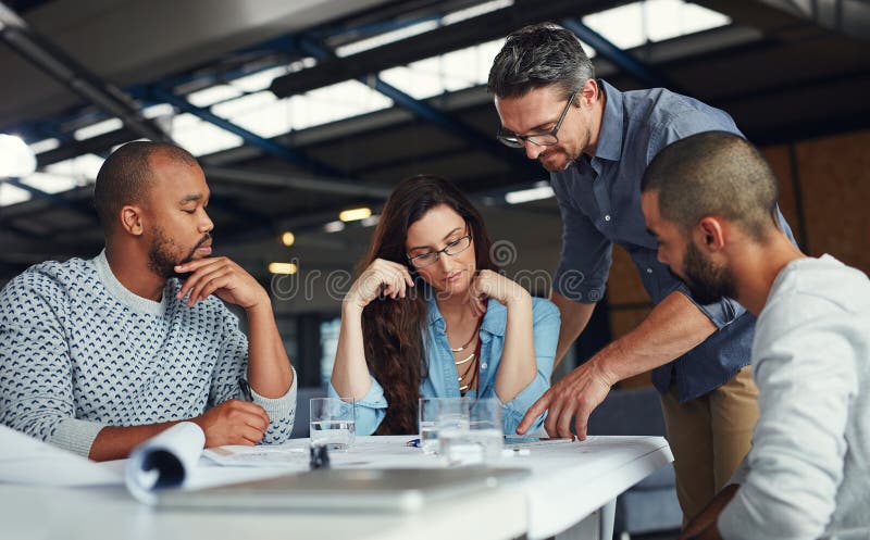 People, Architecture and Meeting at Tablet for Planning, Feedback or ...