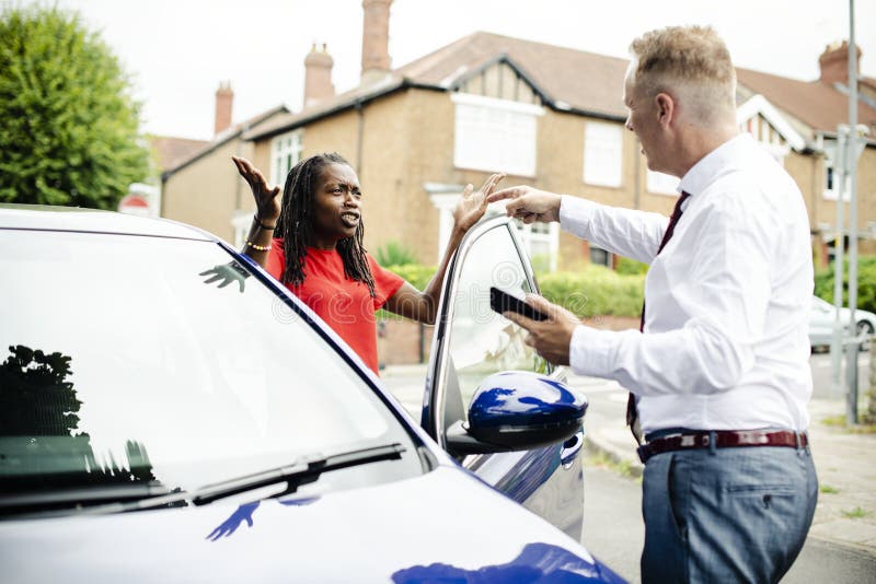 Two Men Arguing after a Car Accident on the Road Stock Photo - Image of ...