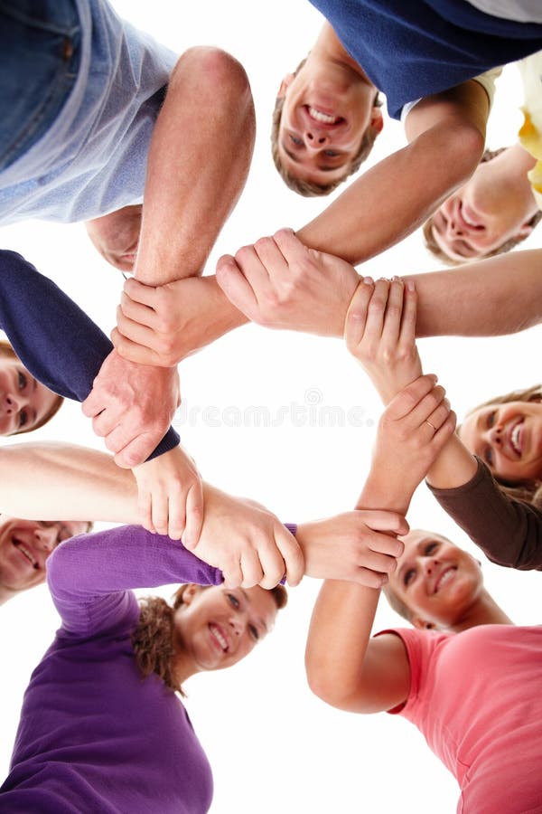 People with Arms Linked Showing Unity Stock Photo - Image of circle ...