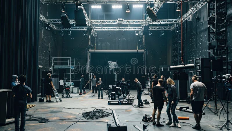 People Around a Camera on a Tripod for an Event or Activity Stock Image ...