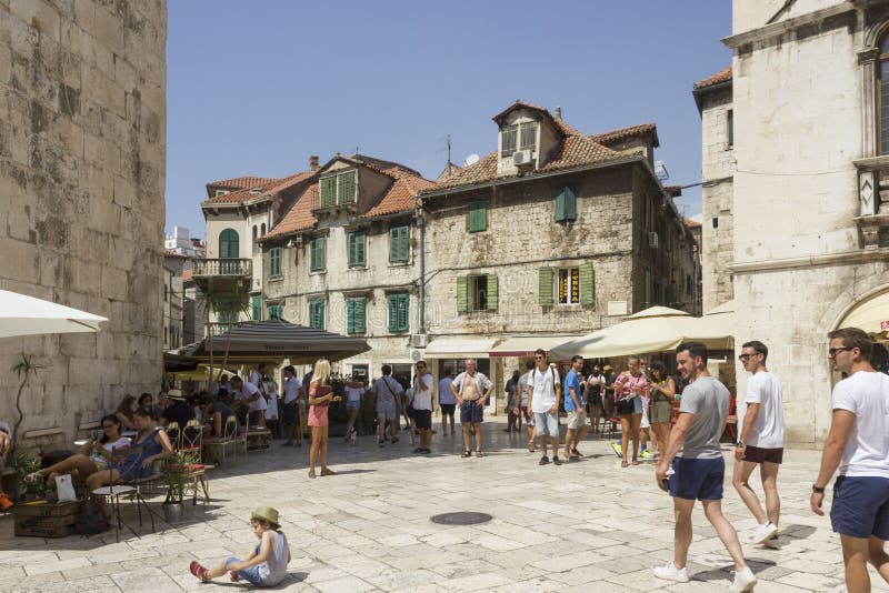 People Around Fruit Square in Split, Croatia, at Day Time Editorial ...