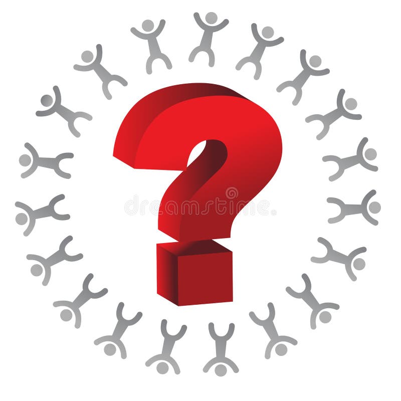 People around a question stock illustration. Illustration of adult ...