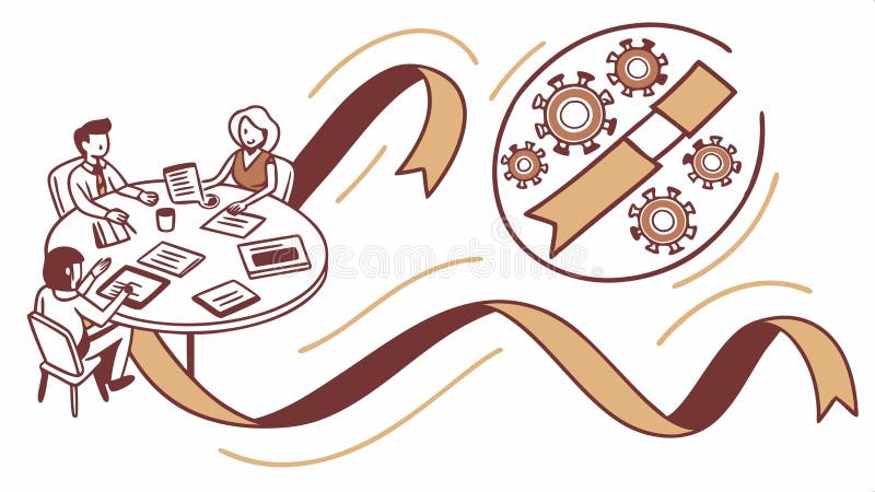 People Around Table Illustration, Teamwork Meeting and Collaboration ...