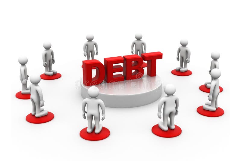 People on debt stock vector. Illustration of bank, bomb - 64946098