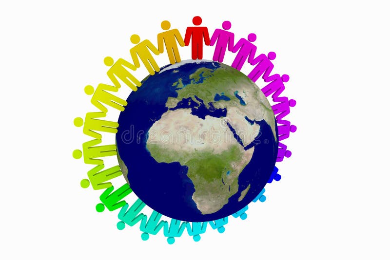 Hands Around World 3 stock illustration. Illustration of harmony - 4638106