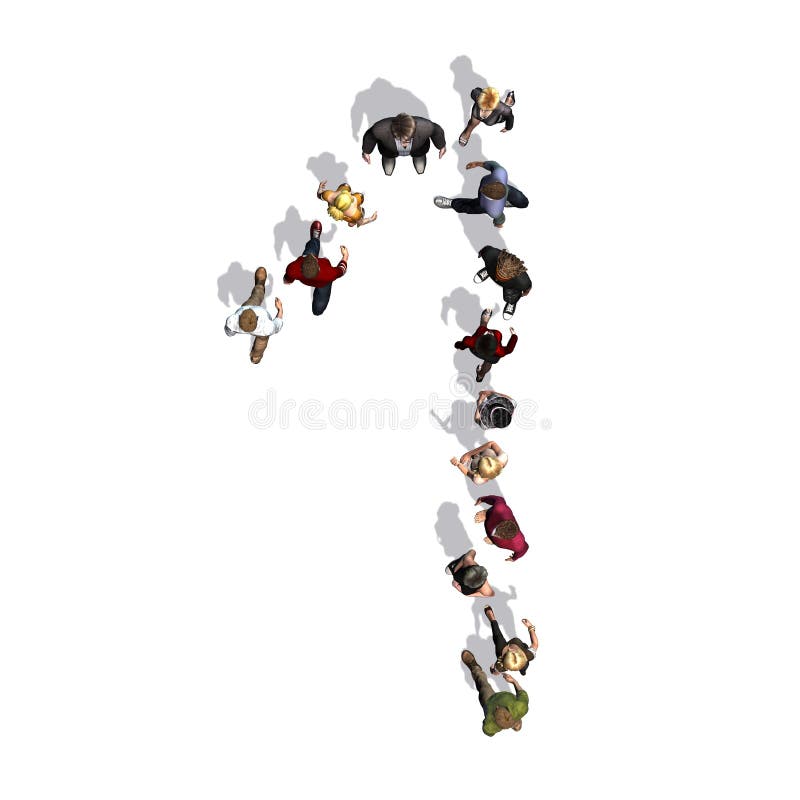 People - Arranged in Number 1 - Top View with Shadow on White ...