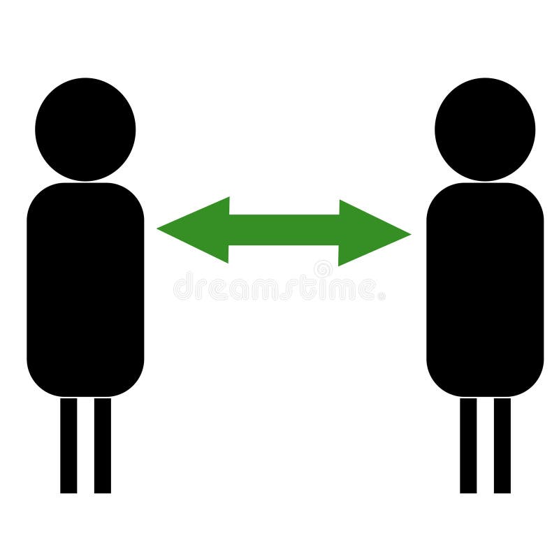 People with Arrow. Communication Vector Icon. Green Direction Sign ...