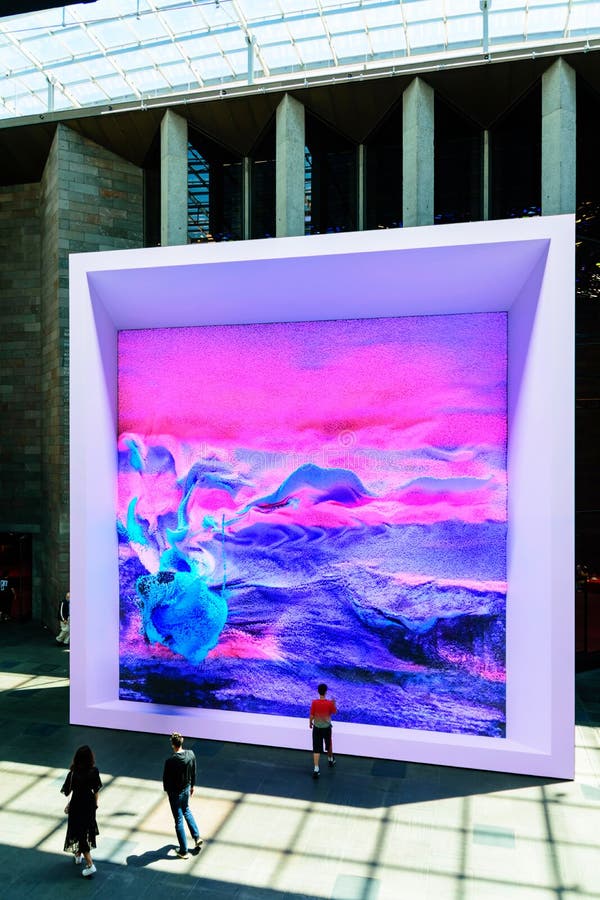 People in Front of the Large-scale Immersive Multimedia Artwork ...