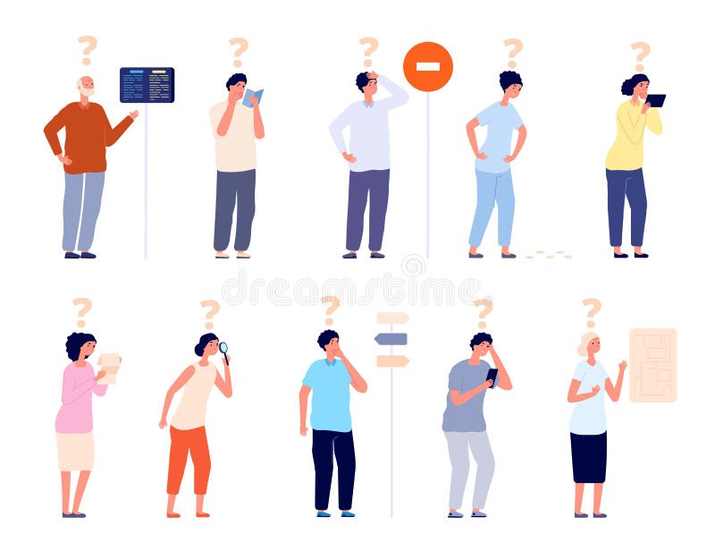 Cartoon Characters Asking Questions Stock Illustrations – 70 Cartoon ...