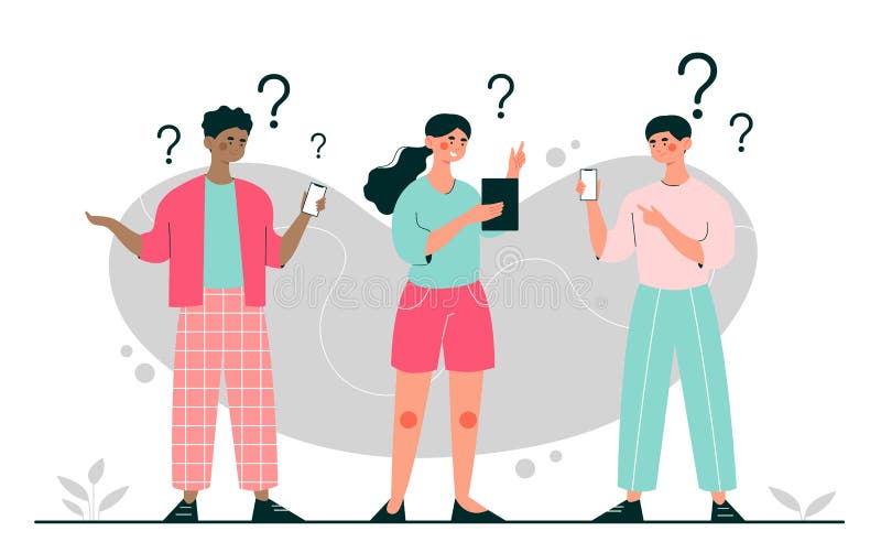 People ask questions stock vector. Illustration of emotional - 268234960