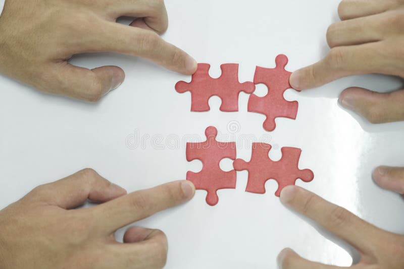 People Assembling Puzzles, Finding Solution. Stock Image - Image of ...