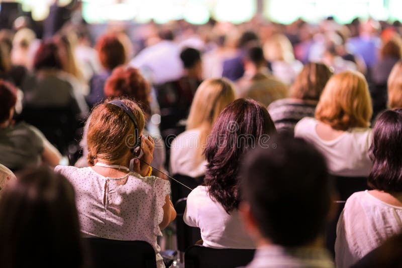 People Attend a Conference in a Big Hall Editorial Stock Image - Image ...
