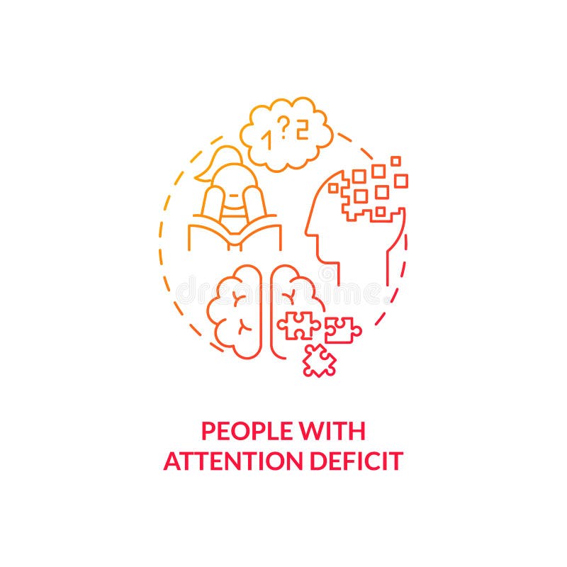 People with Attention Deficit Concept Icon Stock Vector - Illustration ...