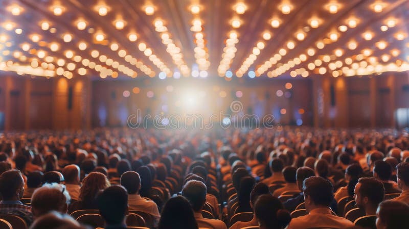 People in Auditorium: Back View during a Concert, Study, or Lecture ...