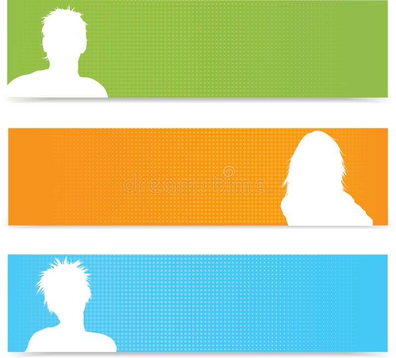 People avatar banners stock vector. Illustration of portrait - 19416968