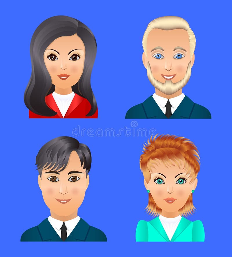 People Avatar Collection Set 1 Stock Illustration - Illustration of ...