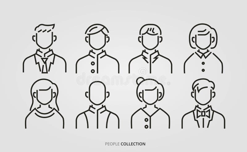 People Avatar Icon Vector Set Stock Illustration - Illustration of male ...