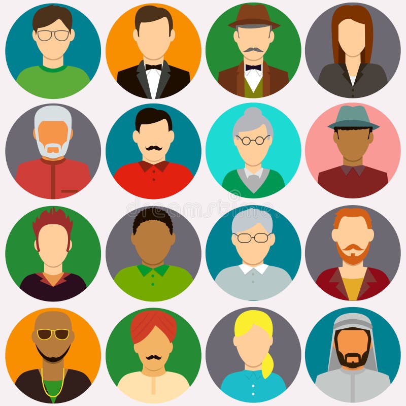 People Avatar Icons. People Flat Icons Stock Vector - Illustration of ...