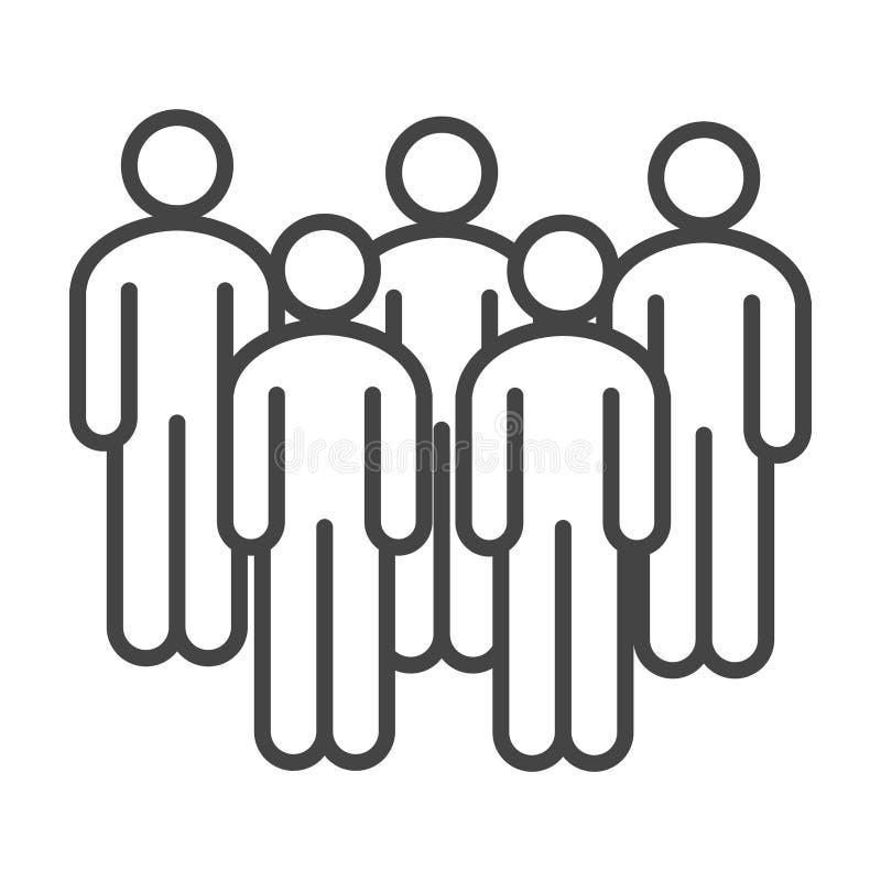 People Avatar Standing Together Group Line Icon Style Stock Vector ...