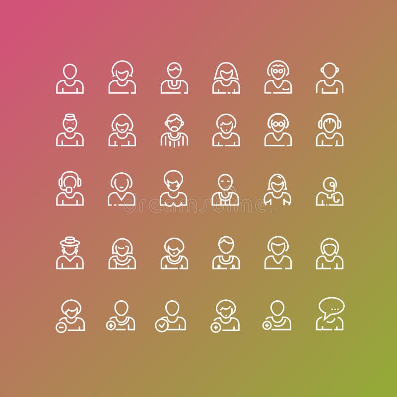 People avatars. Line icon stock vector. Illustration of change - 121395138