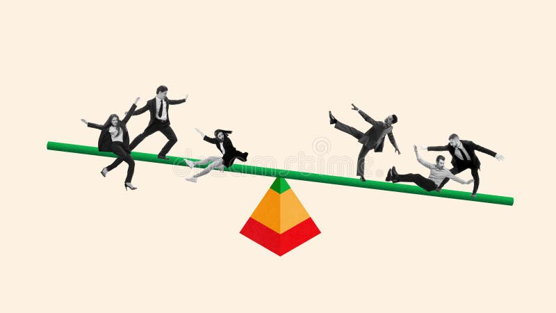 People Balancing on Seesaw, Representing Teamwork and Balance ...