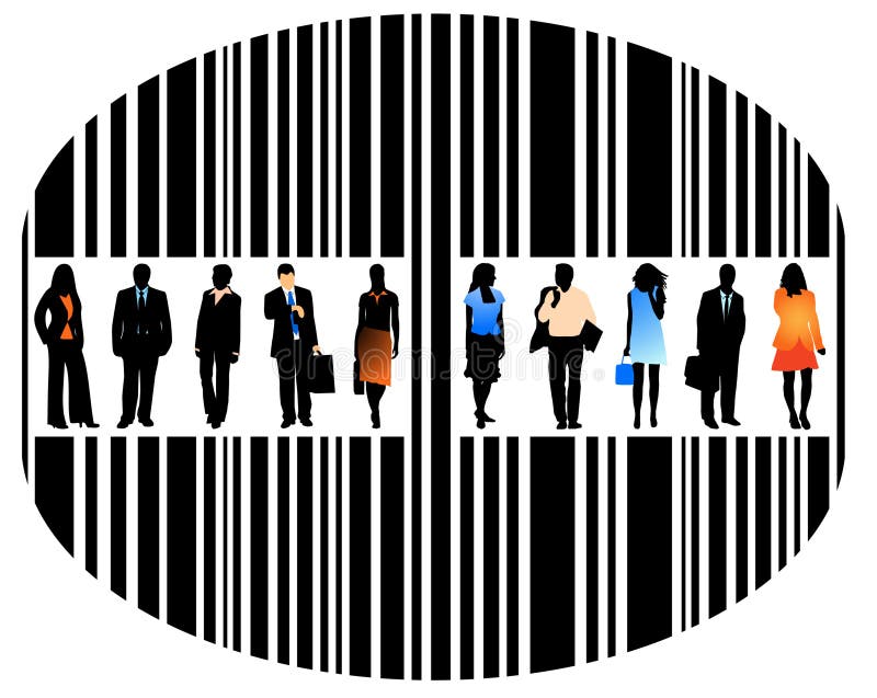 Barcode and people stock vector. Illustration of black - 7974944