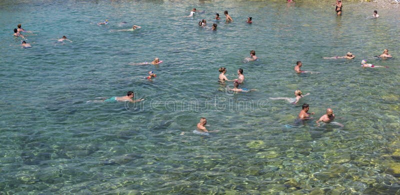 People Bathe in the Warm Sea Editorial Stock Photo - Image of local ...