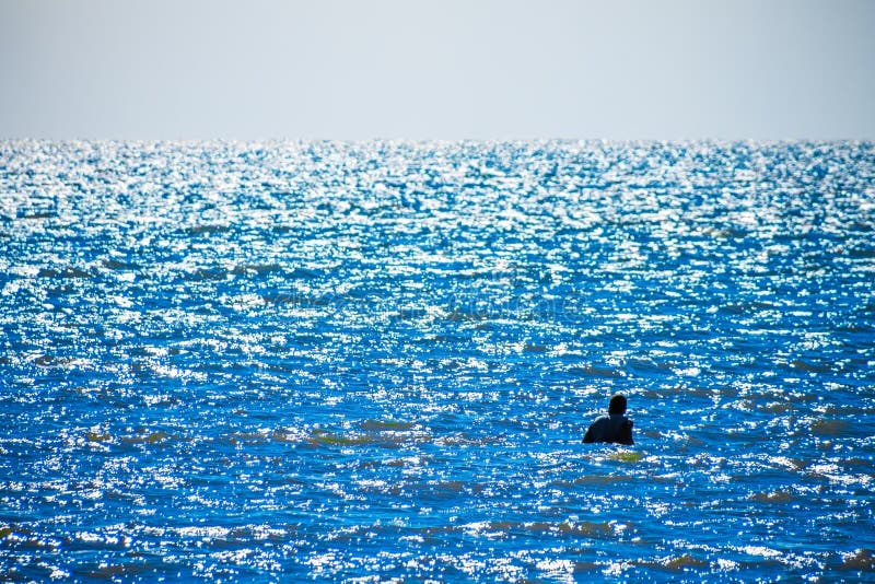 People Bathing in the Sea, Sunny Water Sparkles Stock Image - Image of ...