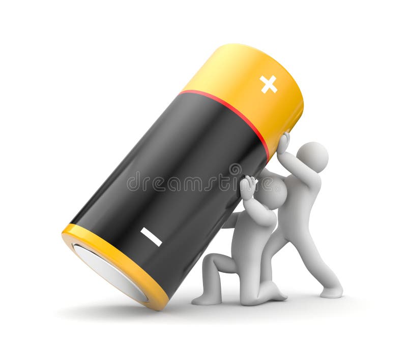 Man with battery stock illustration. Illustration of electrical - 21182600