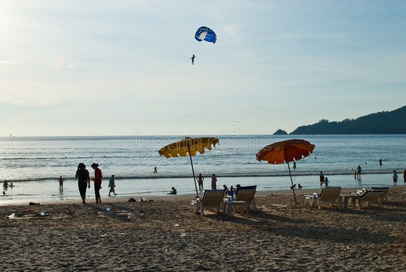 Bustling Public Beach in the Middle of the Weekday Editorial Stock ...