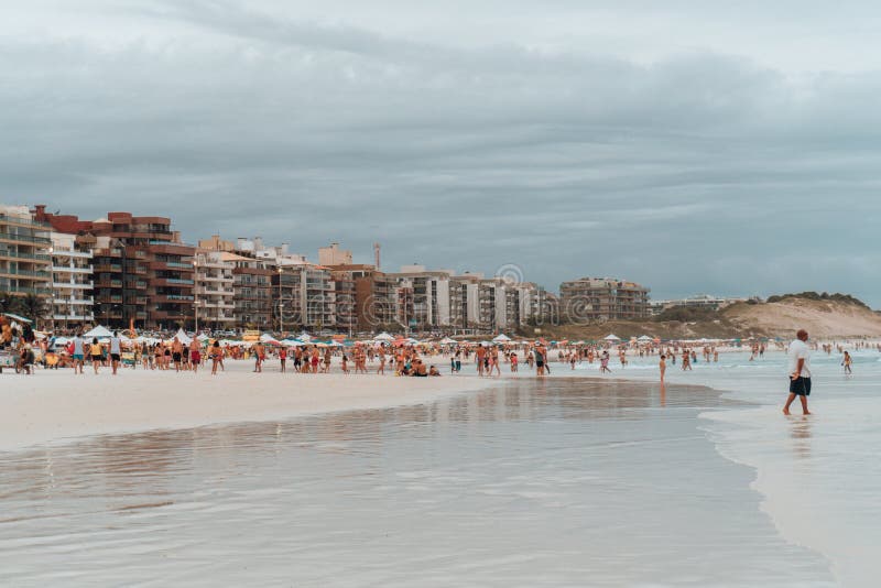 People on the Beach in Rio on a Cloudy Day Editorial Stock Image ...