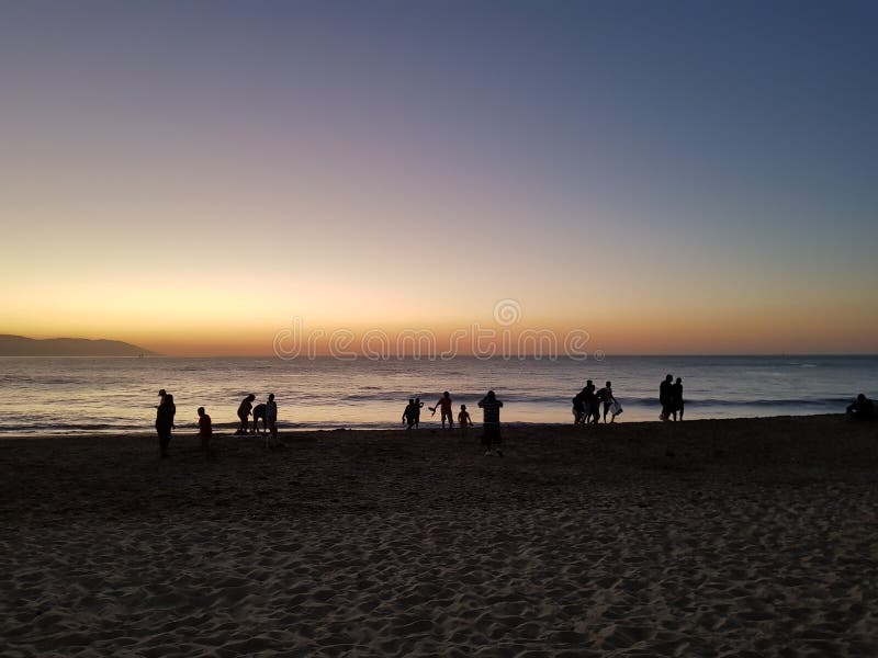 People on the Beach at Sunset Stock Image - Image of nature, tropical ...