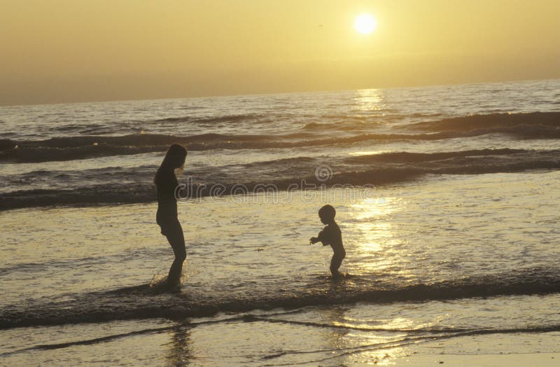 People on Beach at Sunset, North San Diego, CA Editorial Image - Image ...