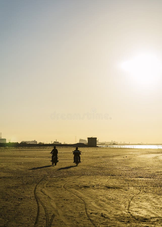People on the Beach at the Sunset Time Stock Photo - Image of ...