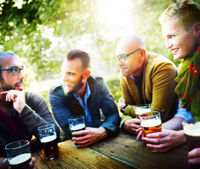 People Beer Drinking Party Friendship Concept Stock Image - Image of ...