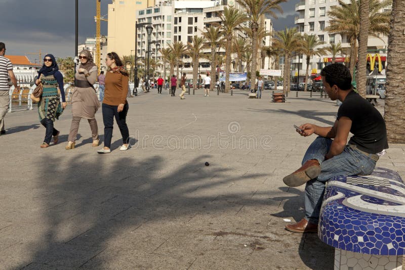 People in Beirut, Lebanon editorial image. Image of trees - 42975850