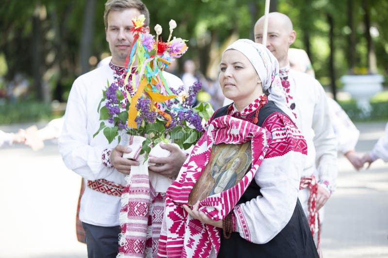 People in Belarusian National Costumes Editorial Stock Image - Image of ...