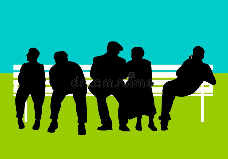 People on bench stock illustration. Illustration of couple - 509410