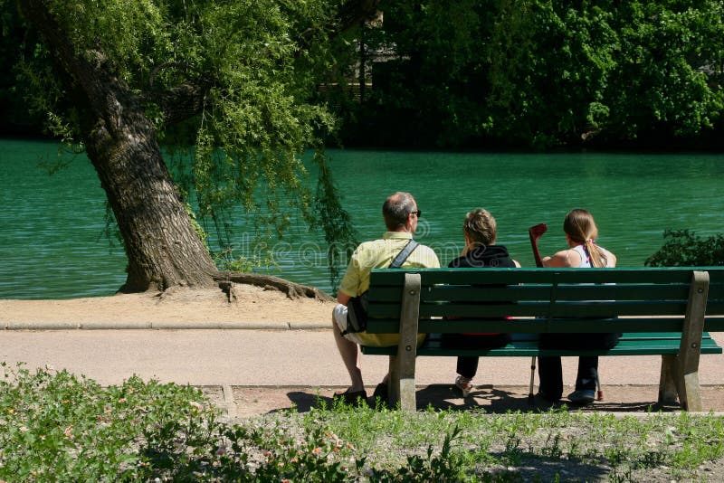 People on a bench stock photo. Image of outside, mother - 874870