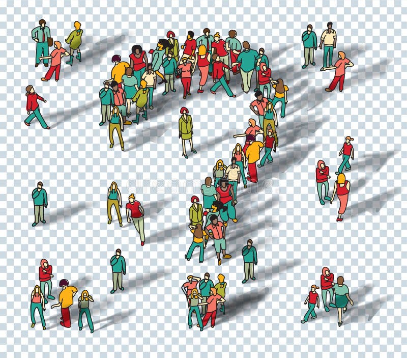Group of Man with a Question Mark. Stock Illustration - Illustration of ...