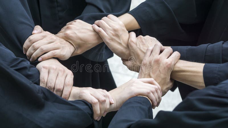 People with Black Gowns Join Hand in Circle Loop Stock Image - Image of ...