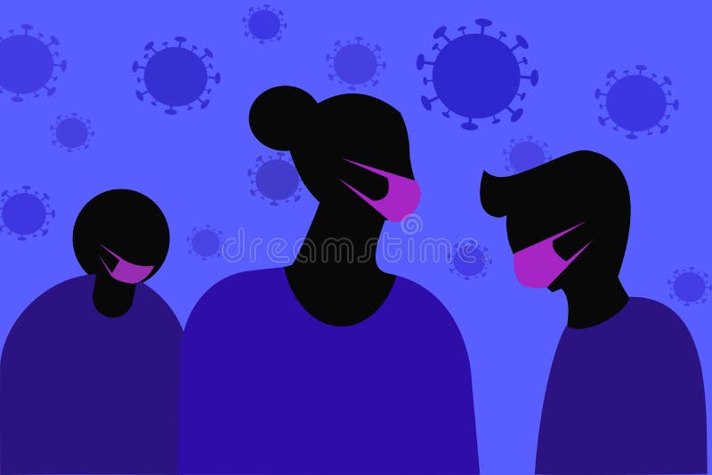 People Wearing Face Mask To Defend Against Covid-19 Stock Vector ...