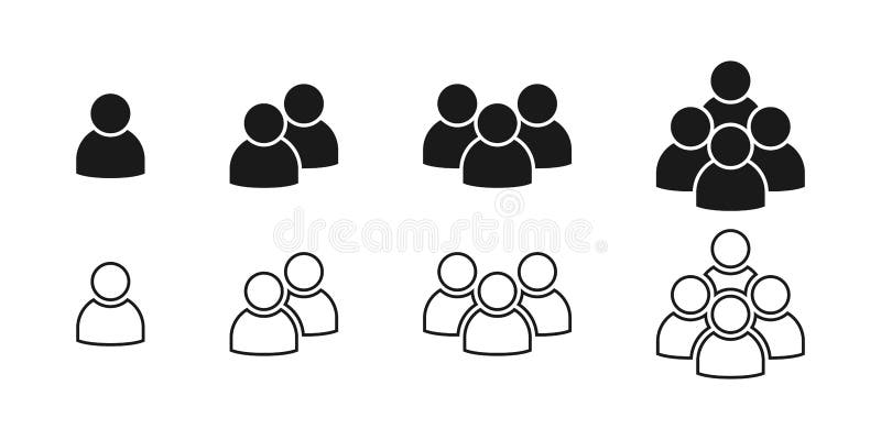 People Black Vector Icons. People Icons in Modern Simple Flat and Lines ...