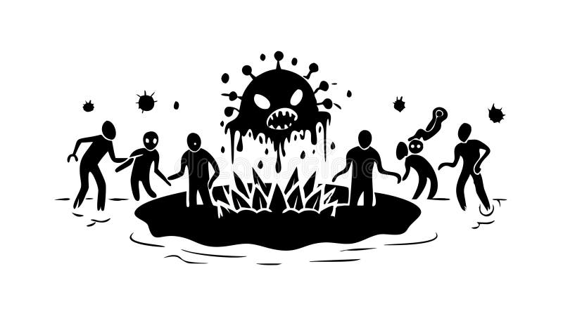 People Blown Away by Explosion, Disaster and Conflict Icon, Vector ...