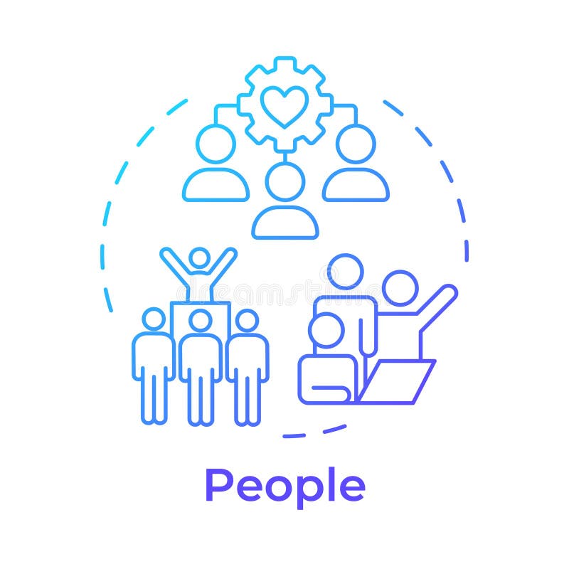 People Blue Gradient Concept Icon Stock Vector - Illustration of round ...