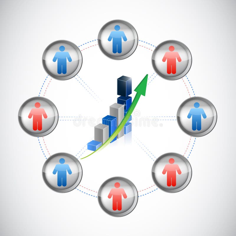 People Graph Showing Growth Illustration Stock Vector - Illustration of ...