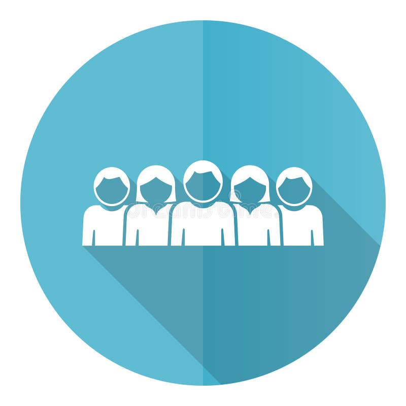People Blue Round Flat Design Vector Icon Isolated on White Background ...