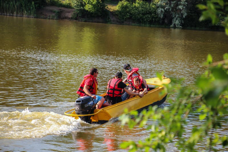 People on a boat editorial stock image. Image of family - 54827064